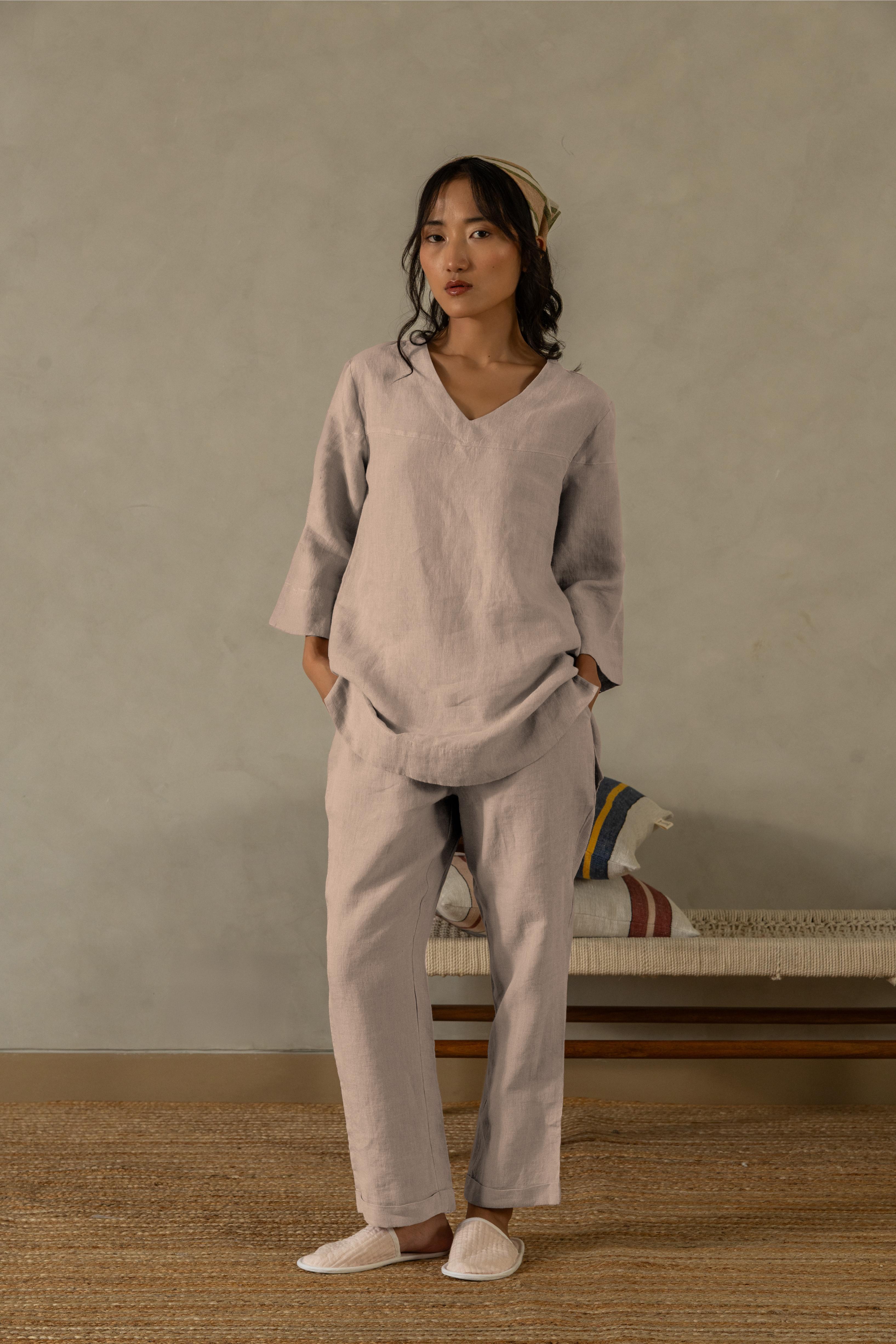 Buy Linen Alexis Co-ord In Oatmeal Online – Live Linen