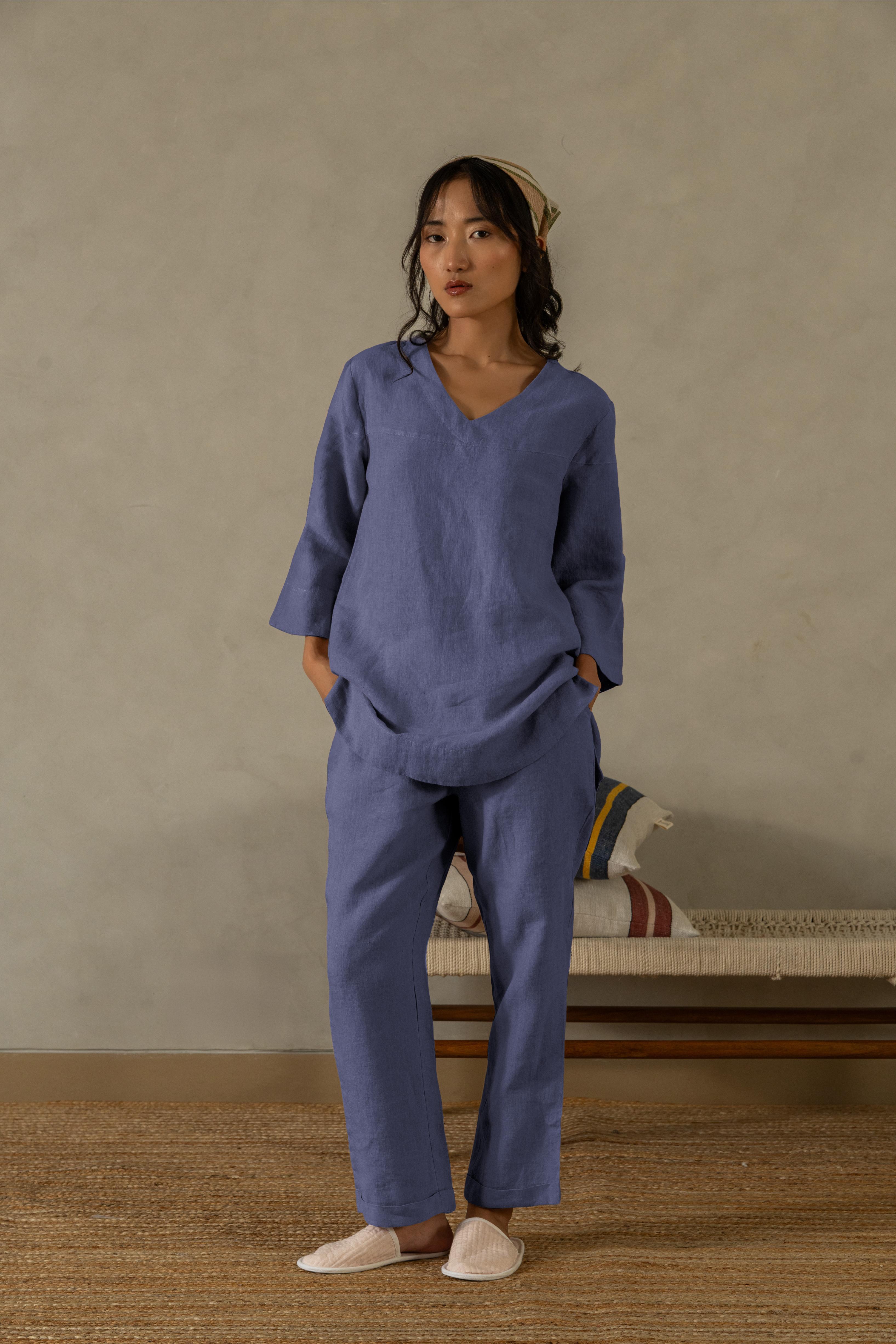 Buy Linen Alexis Co-ord In Wild Wind Online – Live Linen